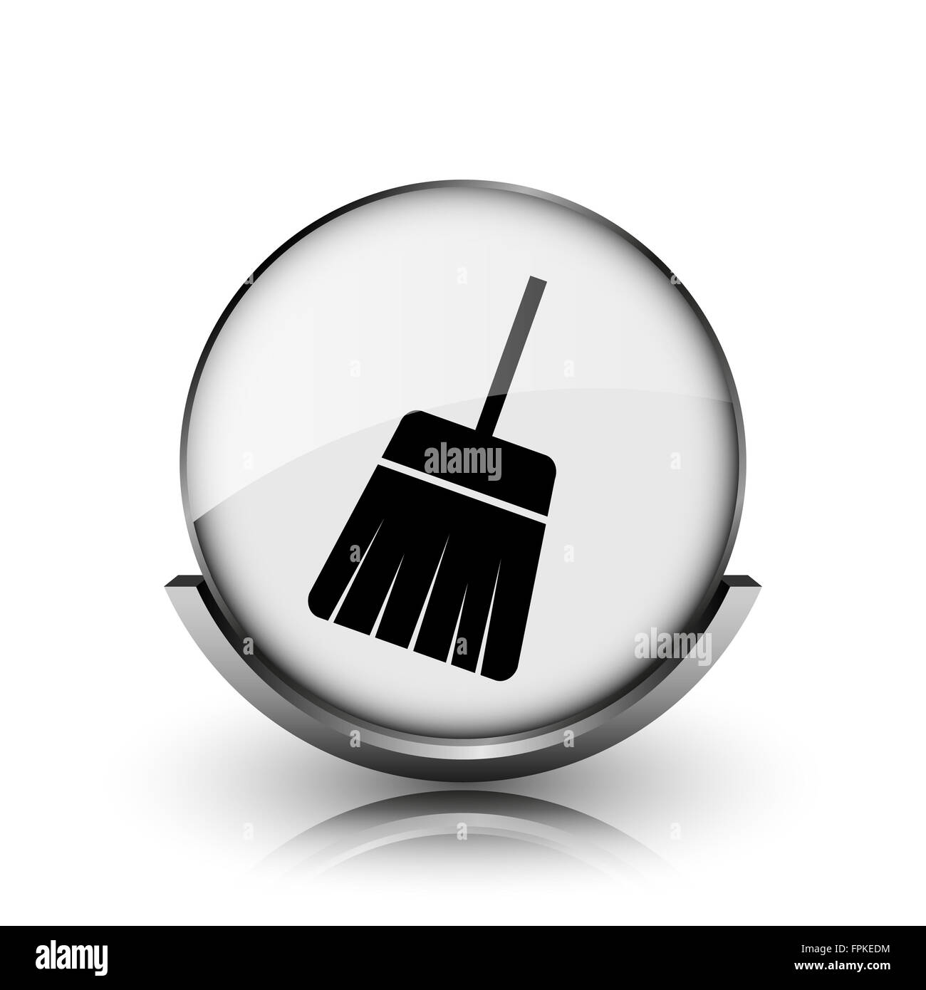 Sweep icon. Shiny glossy internet button on white background Stock ...