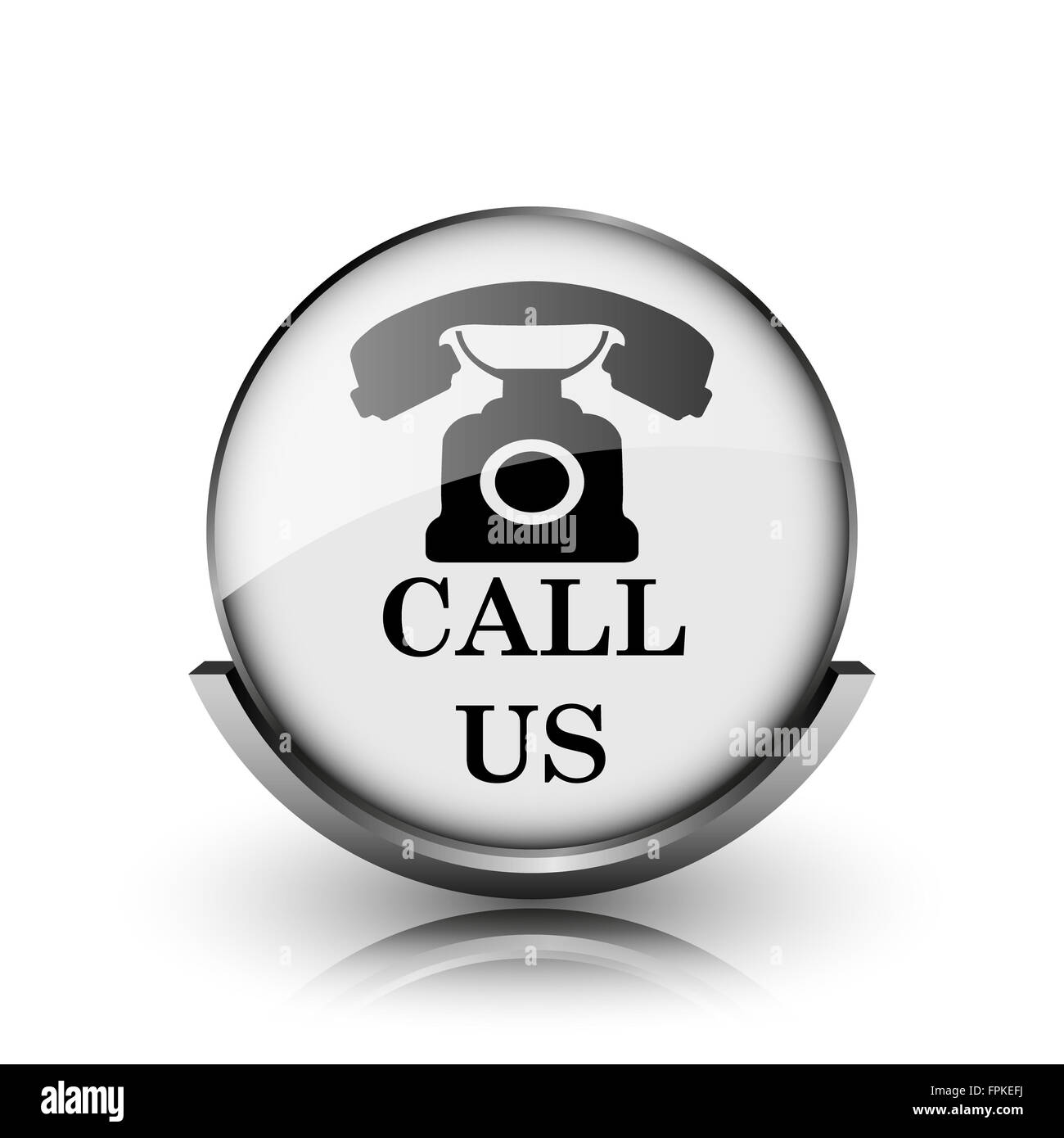 Call us icon. Shiny glossy internet button on white background Stock ...