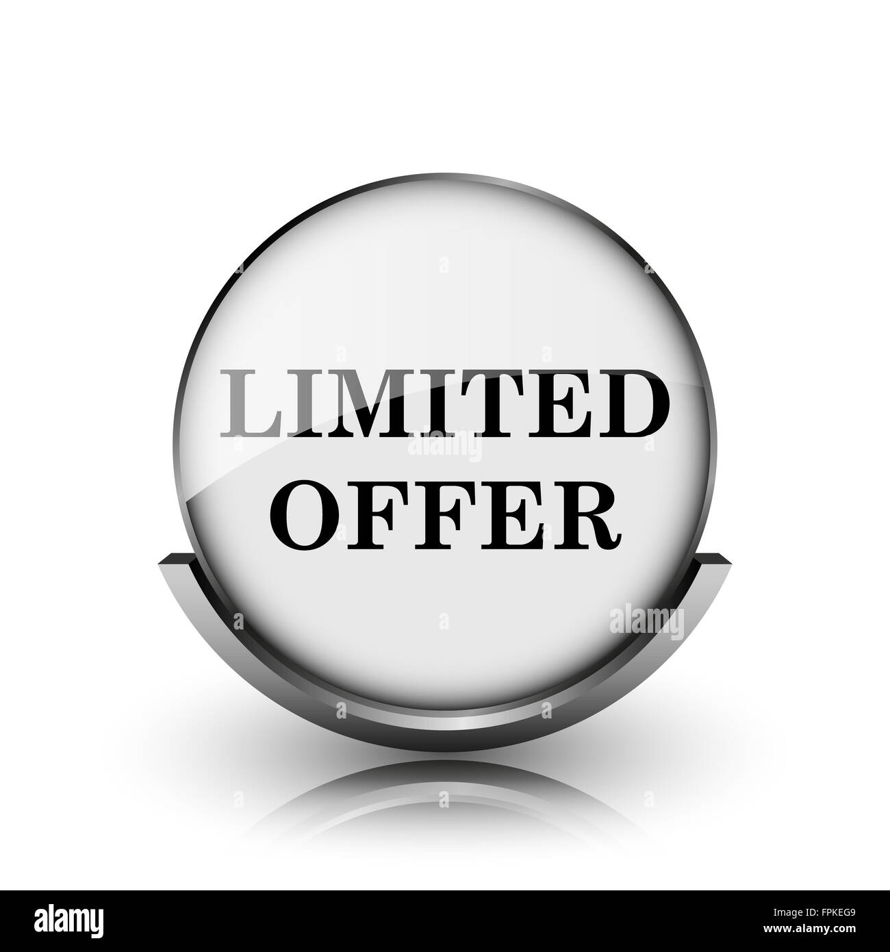 Limited offer icon. Shiny glossy internet button on white background ...