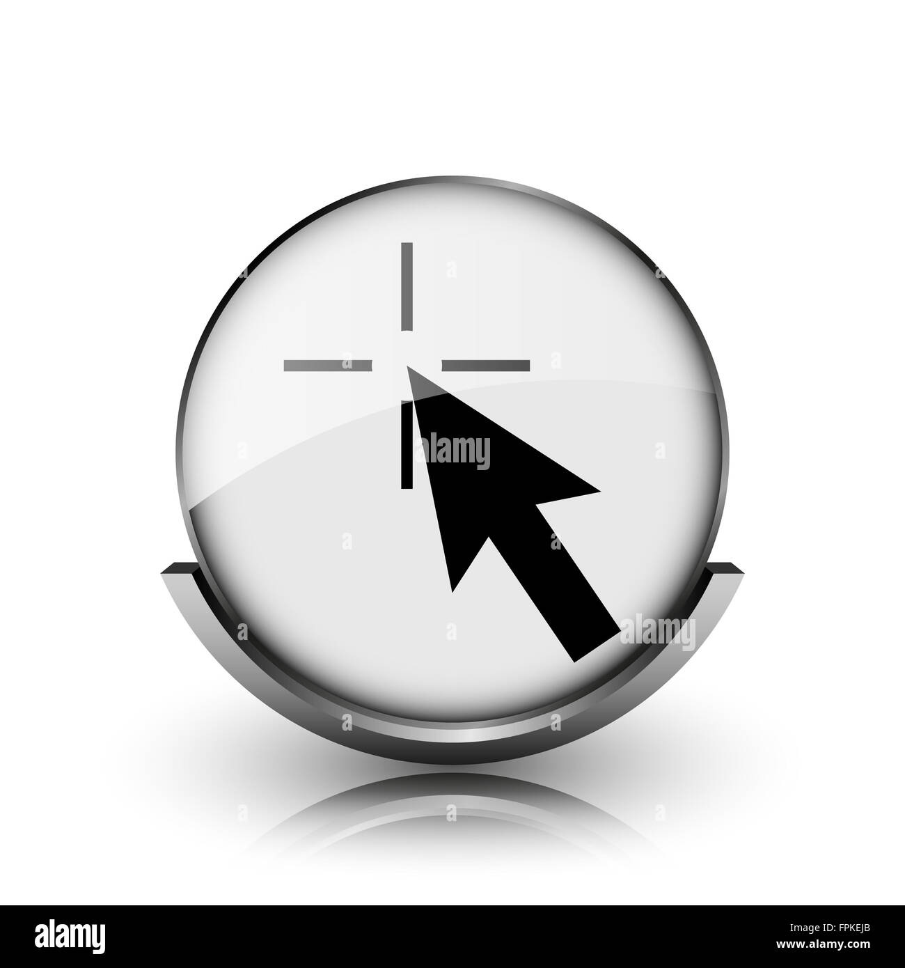 Click here icon. Shiny glossy internet button on white background Stock ...