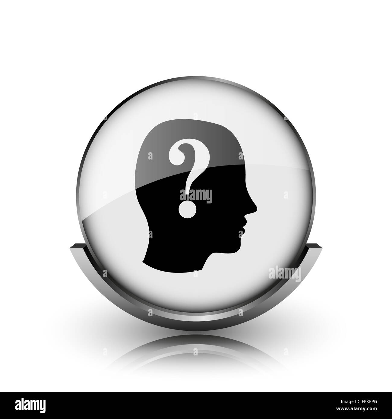 Quiz icon. Shiny glossy internet button on white background Stock Photo ...