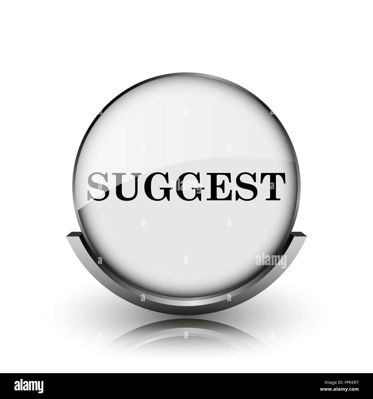 Suggest icon. Shiny glossy internet button on white background Stock ...