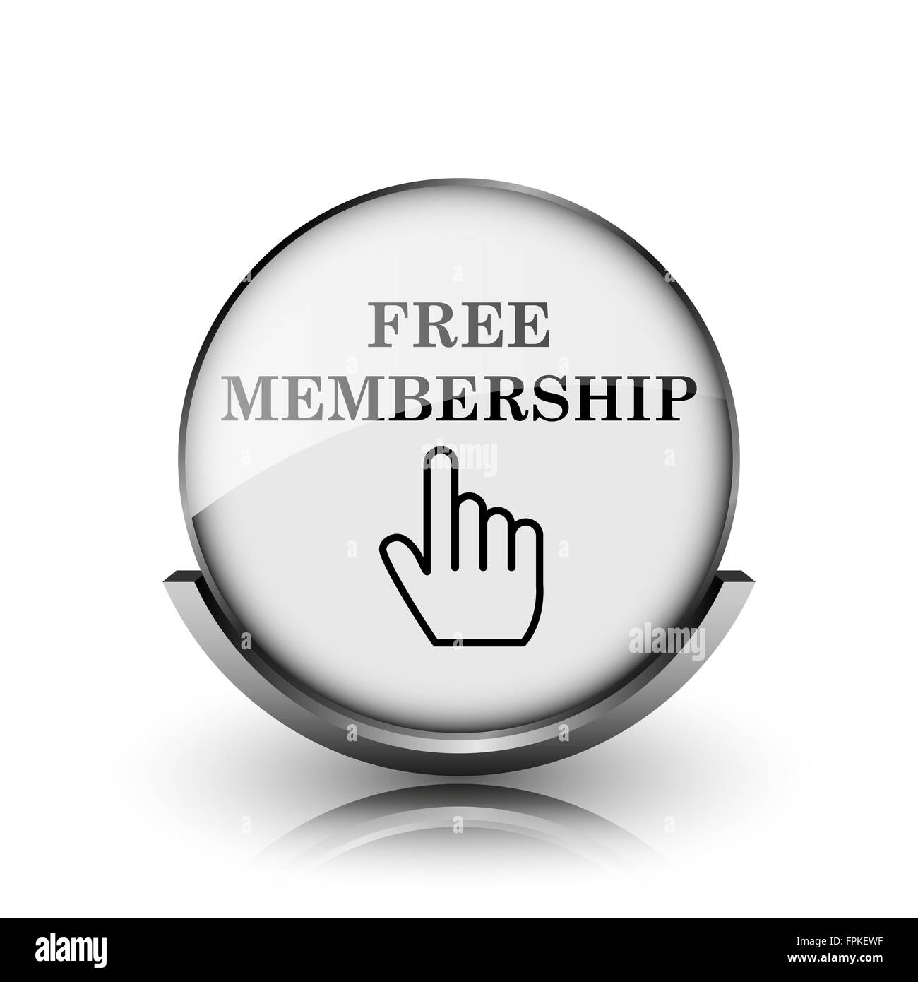Free membership icon. Shiny glossy internet button on white background ...