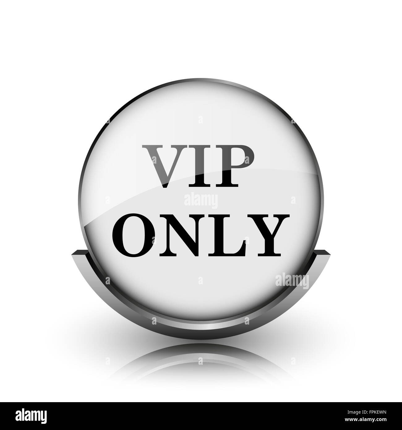 VIP only icon. Shiny glossy internet button on white background Stock ...