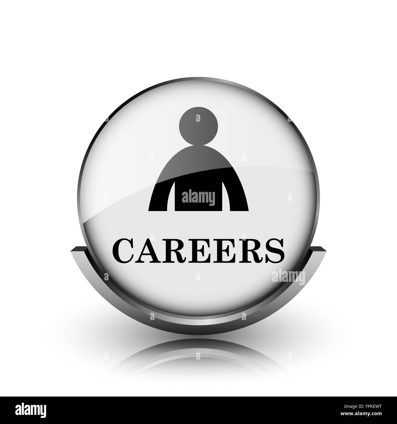 Careers icon. Shiny glossy internet button on white background Stock ...