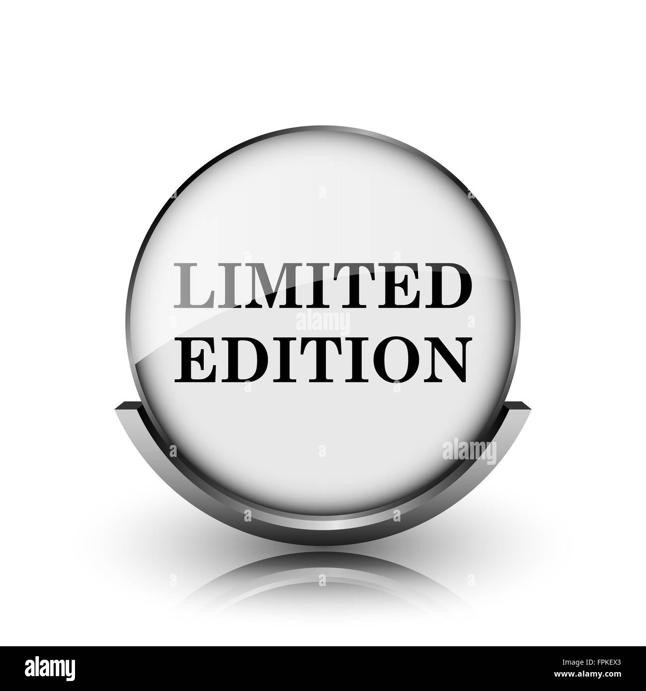 Limited edition icon. Shiny glossy internet button on white background ...