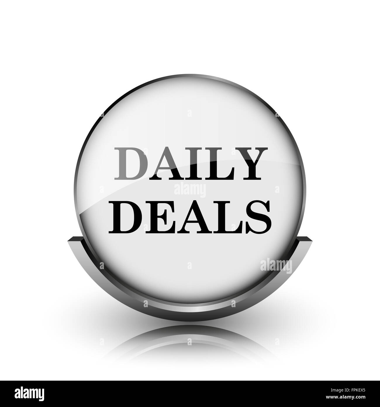 Daily deals icon. Shiny glossy internet button on white background ...