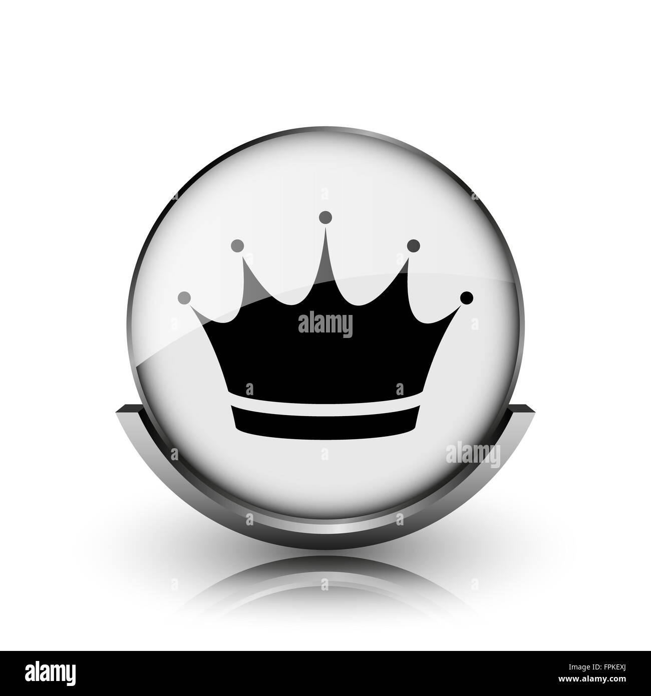 Crown icon. Shiny glossy internet button on white background Stock ...