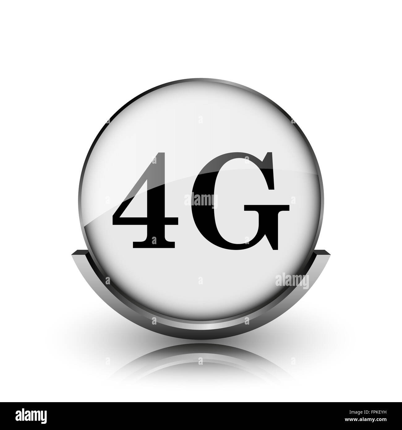 4G icon. Shiny glossy internet button on white background Stock Photo ...