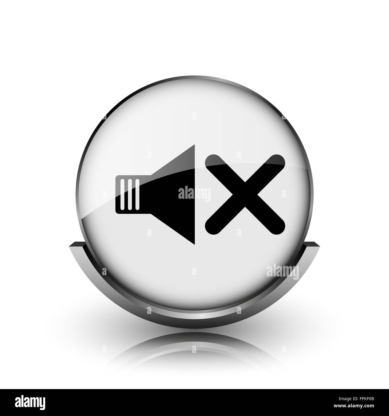 No sound icon. Shiny glossy internet button on white background Stock ...