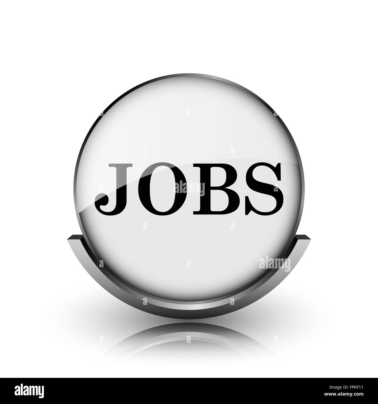 Jobs icon. Shiny glossy internet button on white background Stock Photo ...