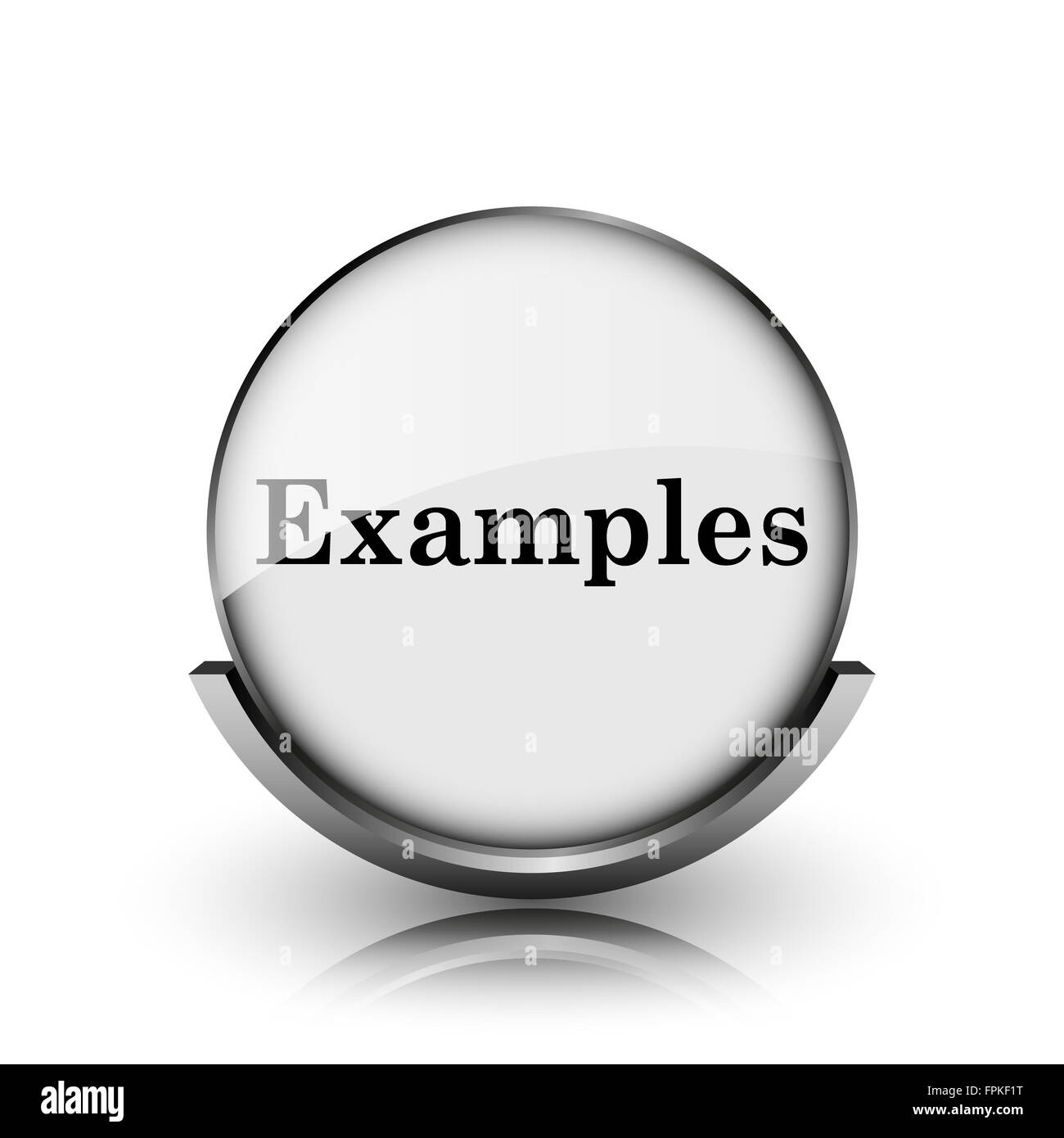Examples icon. Shiny glossy internet button on white background Stock ...