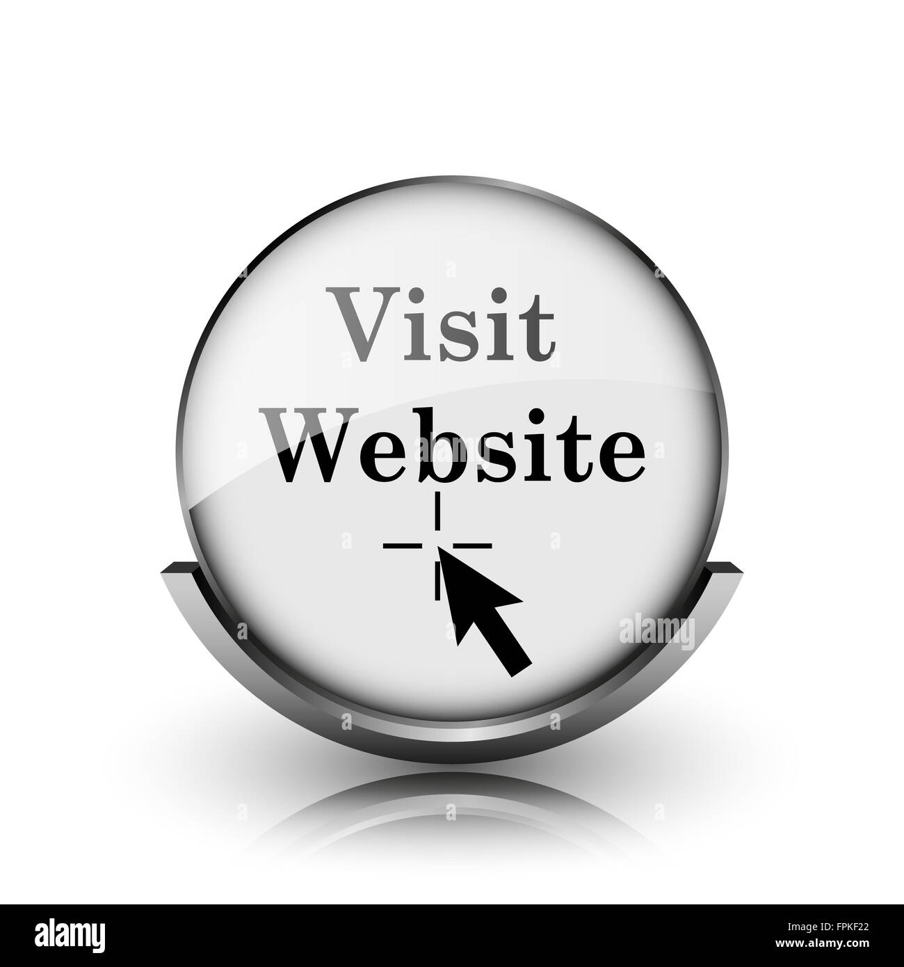 Visit website icon. Shiny glossy internet button on white background ...