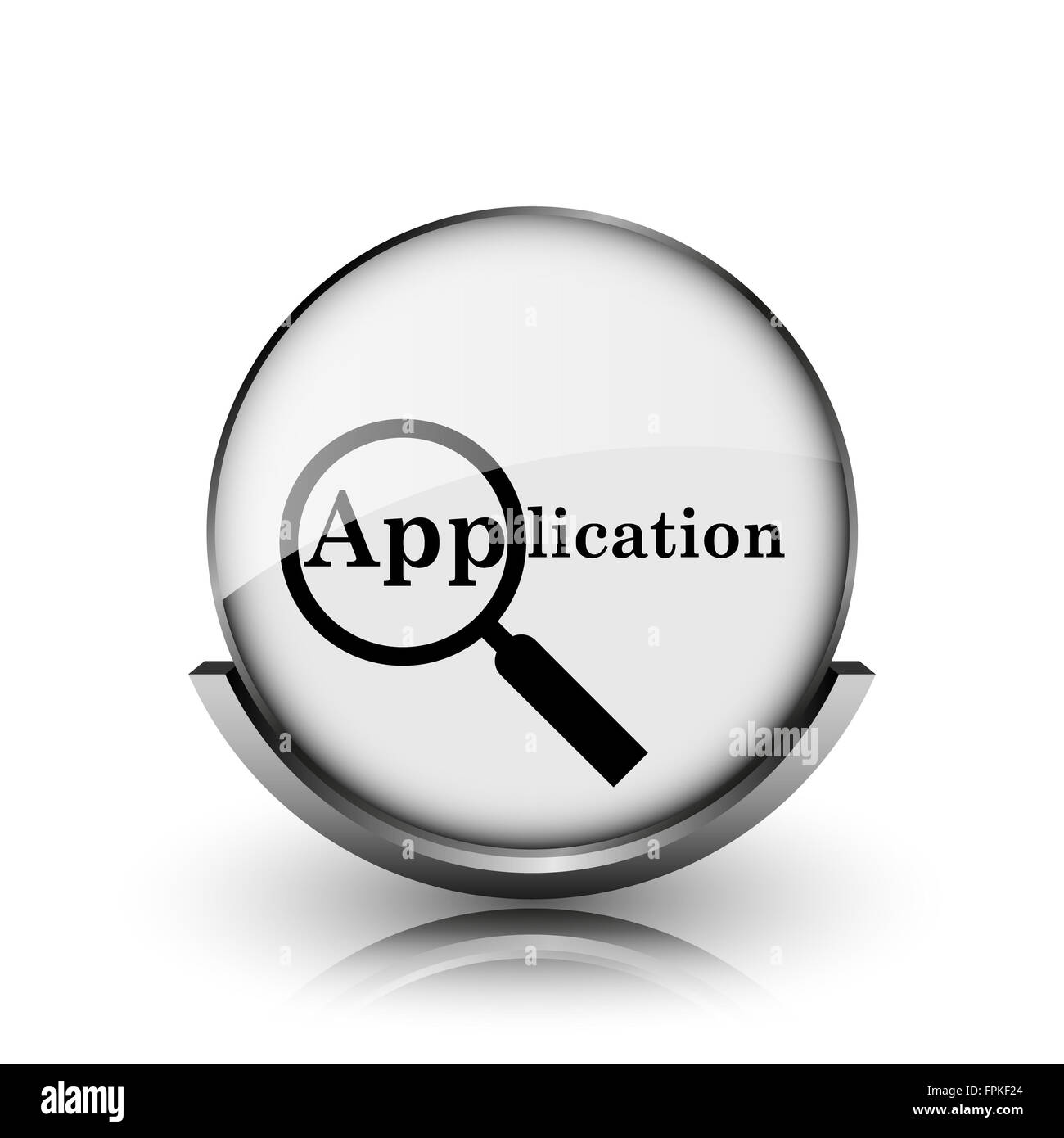 Application icon. Shiny glossy internet button on white background ...