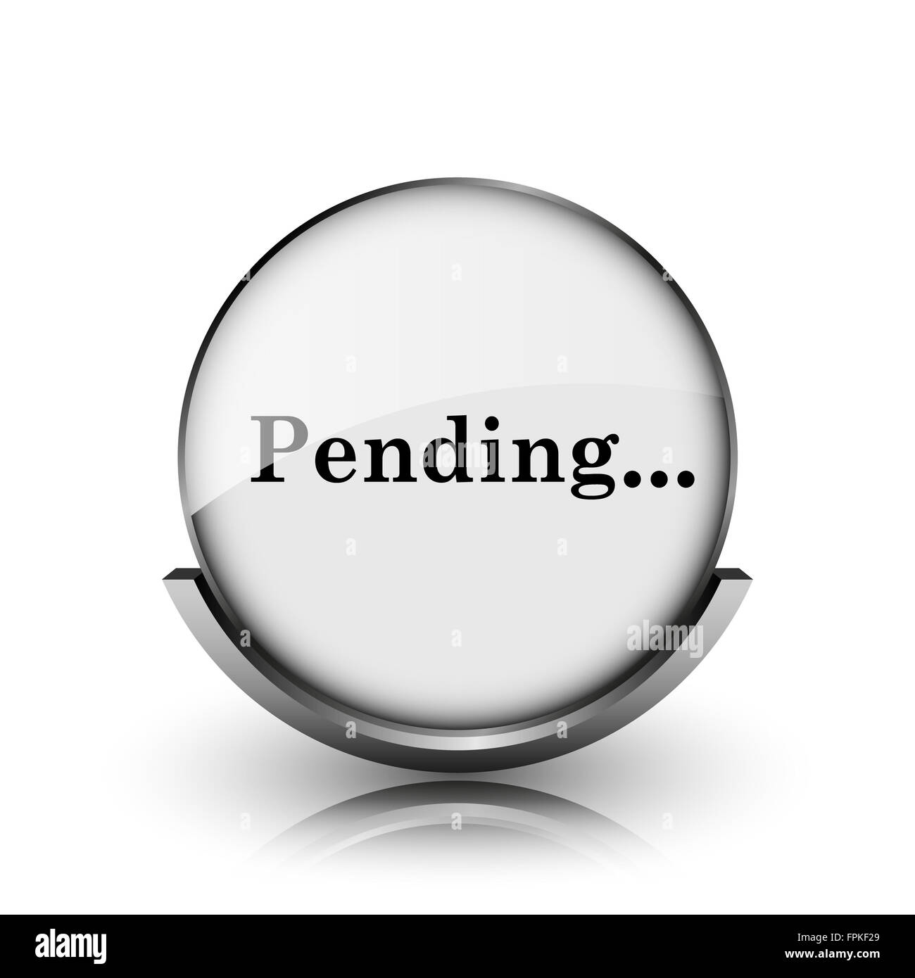 Pending icon. Shiny glossy internet button on white background Stock ...