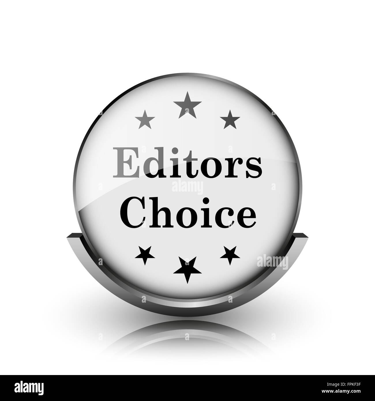 Editors choice icon. Shiny glossy internet button on white background ...
