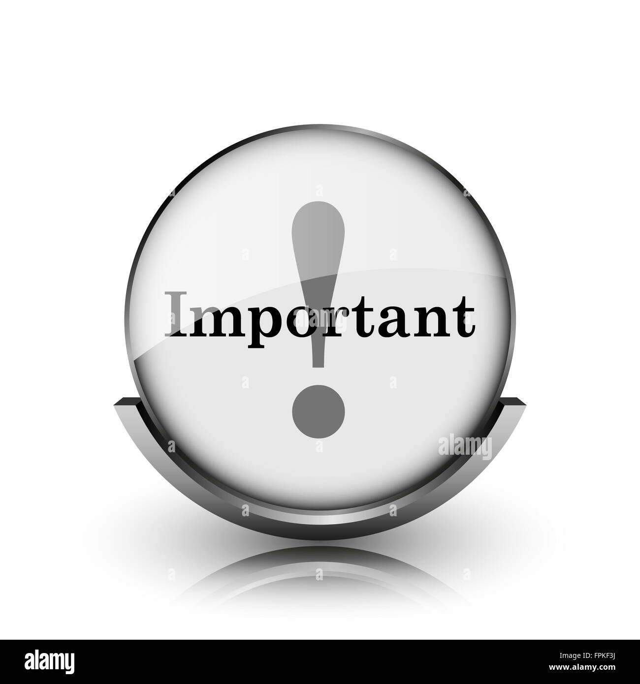 Important icon. Shiny glossy internet button on white background Stock ...