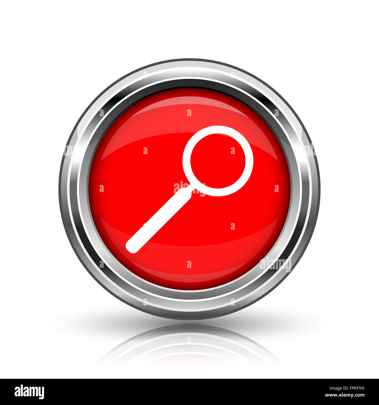 Search icon. Shiny glossy internet button on white background Stock ...