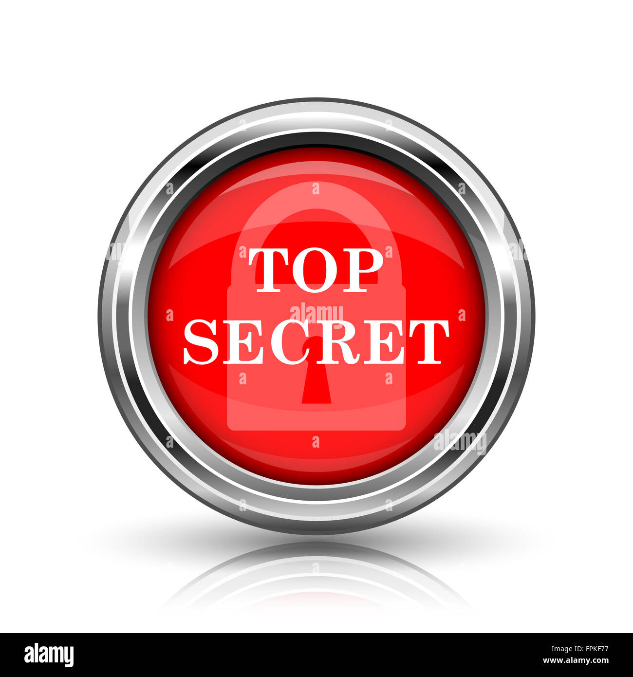 Top secret icon. Shiny glossy internet button on white background Stock ...