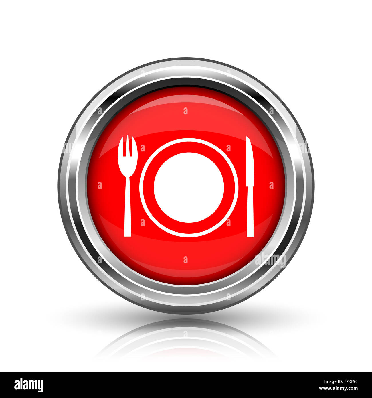 Restaurant icon. Shiny glossy internet button on white background Stock ...