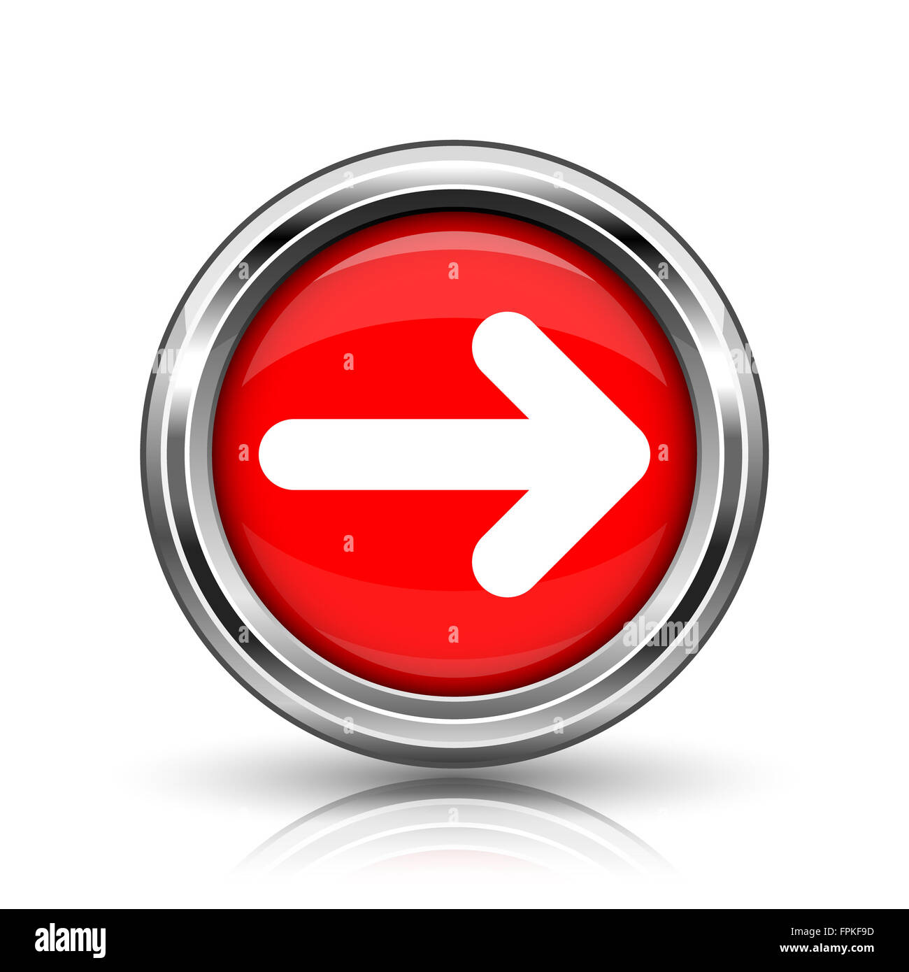 Right arrow icon. Shiny glossy internet button on white background ...