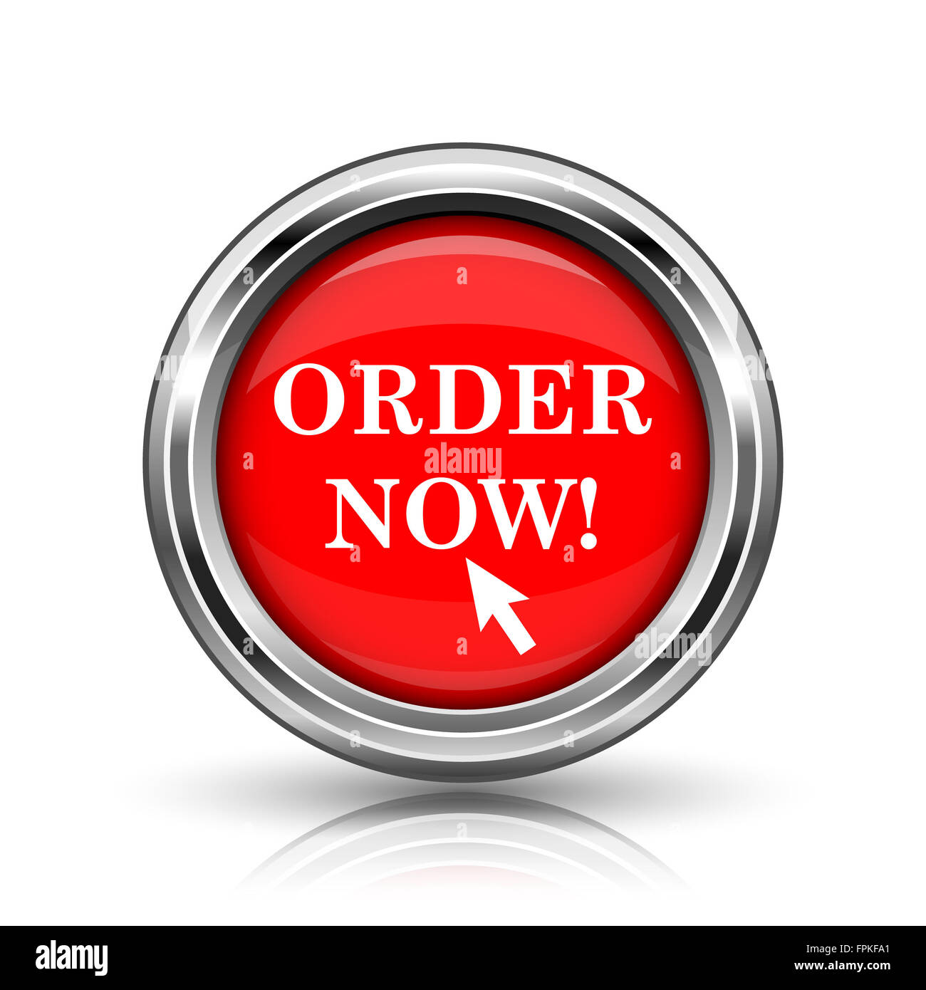 Order now icon. Shiny glossy internet button on white background Stock ...