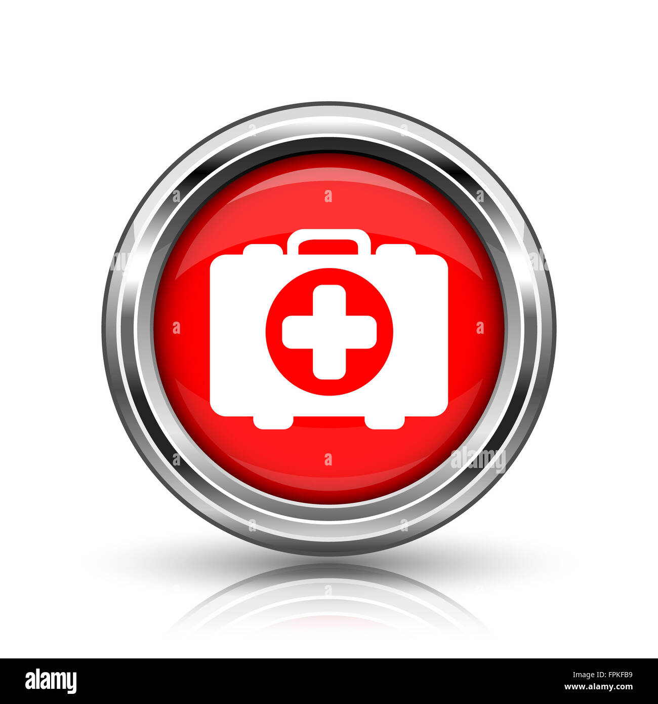 Medical bag icon. Shiny glossy internet button on white background ...
