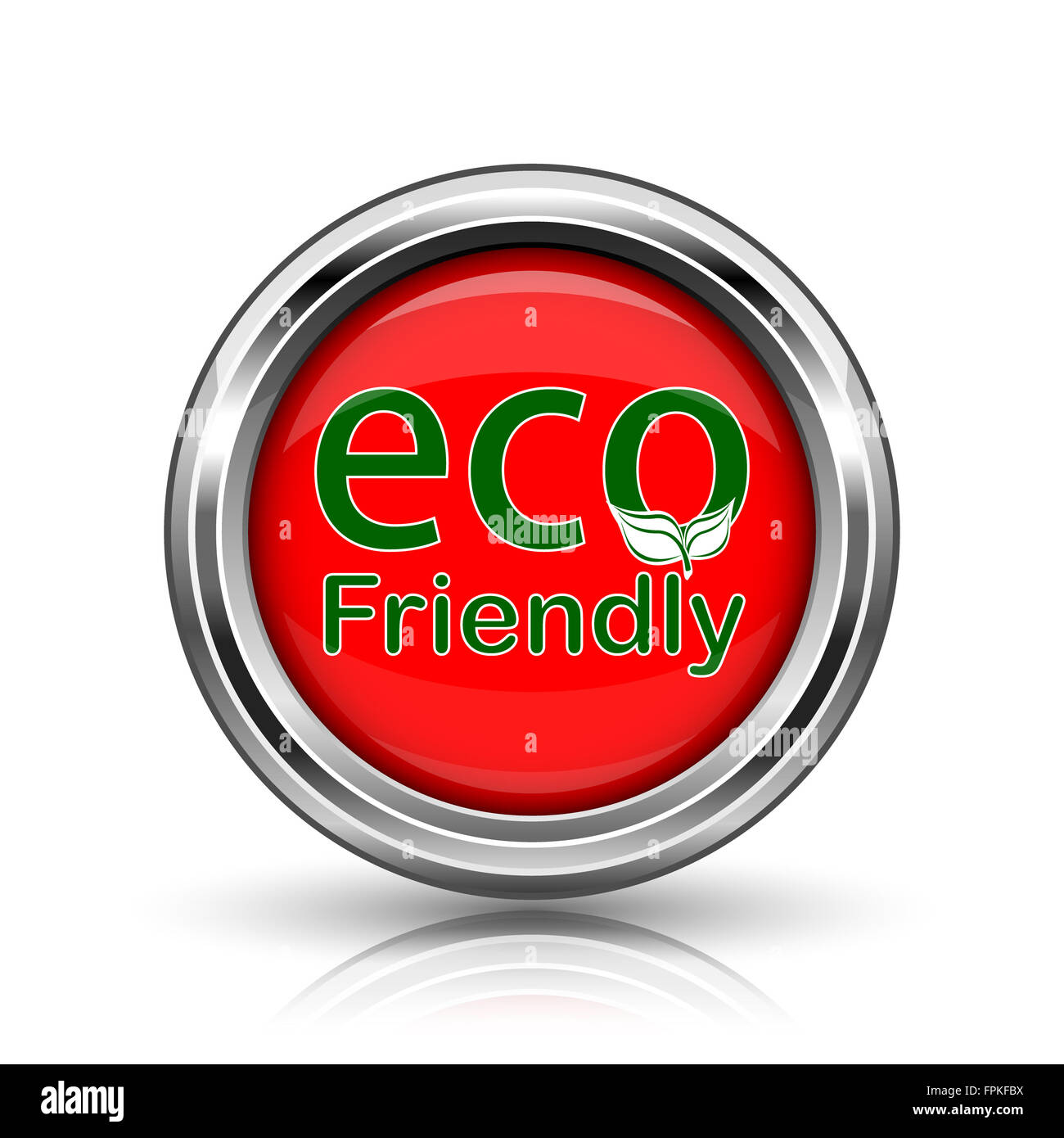 Eco Friendly icon. Shiny glossy internet button on white background ...