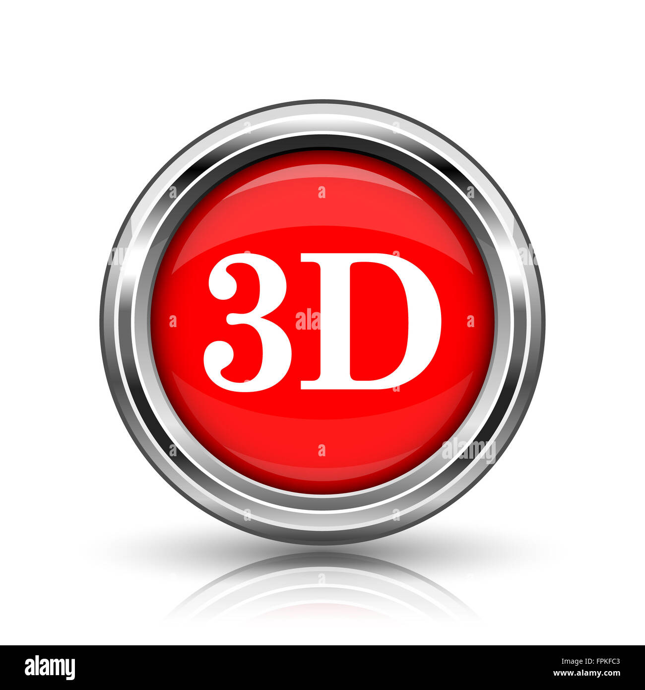 3D icon. Shiny glossy internet button on white background Stock Photo ...