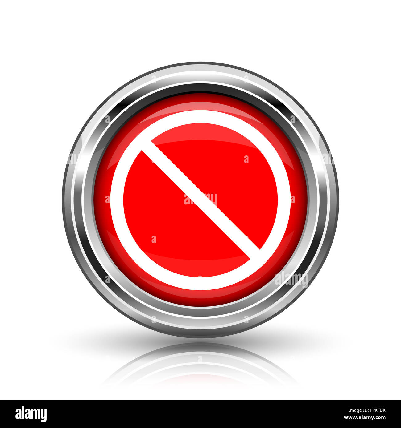 Forbidden icon. Shiny glossy internet button on white background Stock ...
