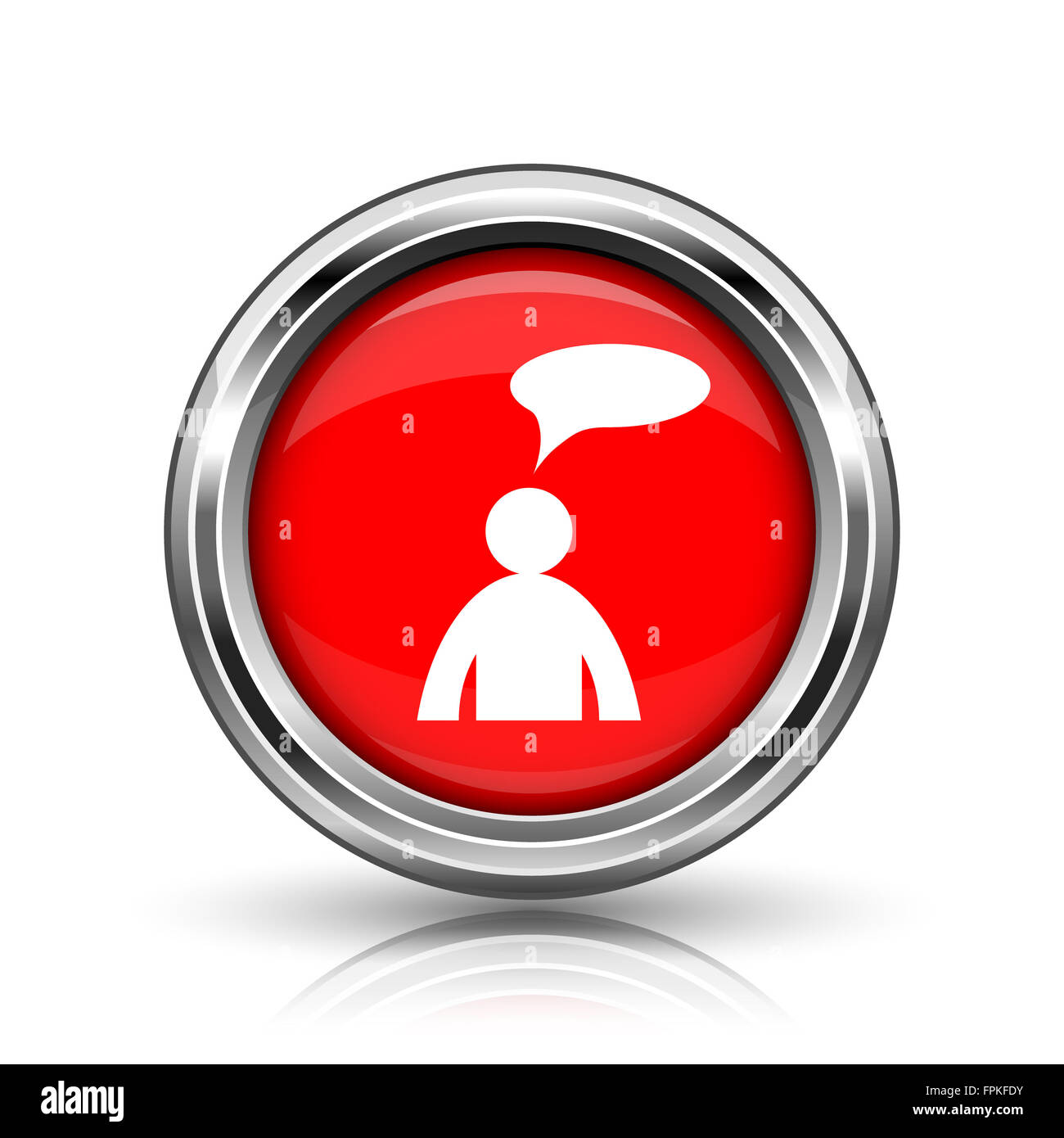 Comments icon. Shiny glossy internet button on white background. - man ...