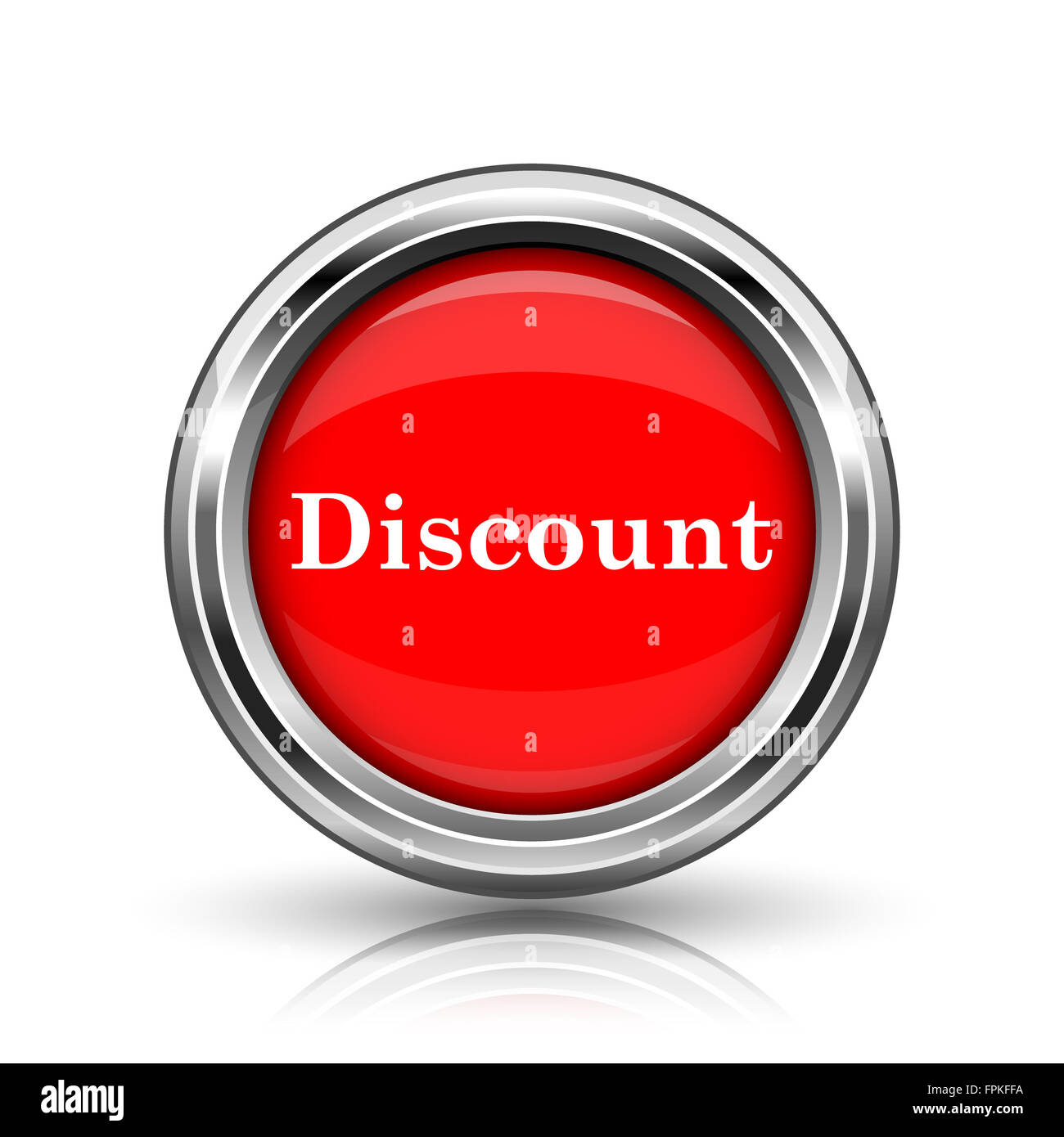Discount icon. Shiny glossy internet button on white background Stock ...