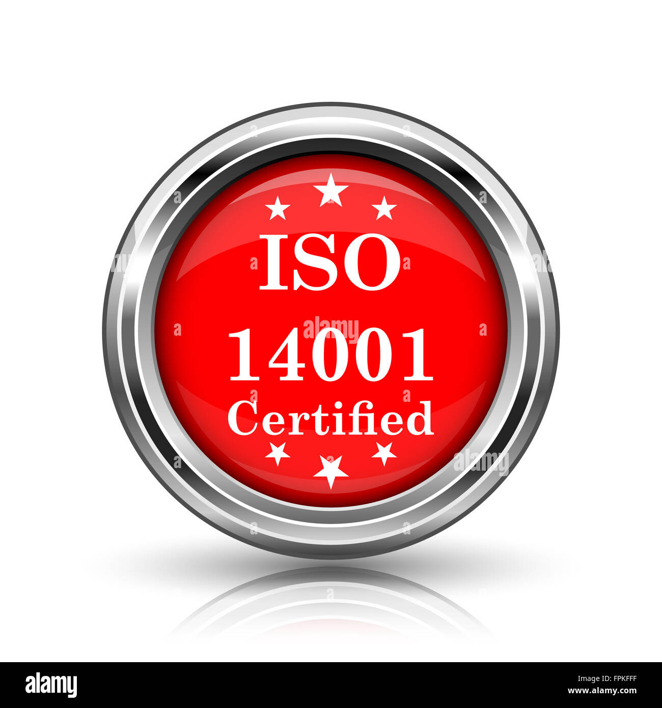 ISO14001 icon. Shiny glossy internet button on white background Stock ...