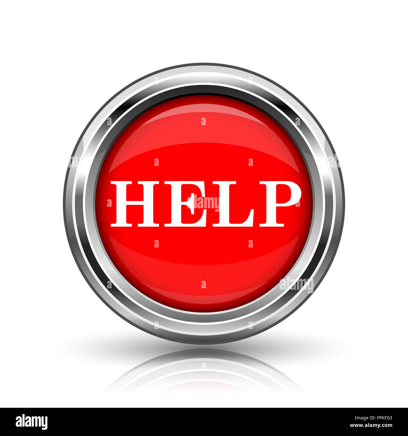 Help icon. Shiny glossy internet button on white background Stock Photo ...