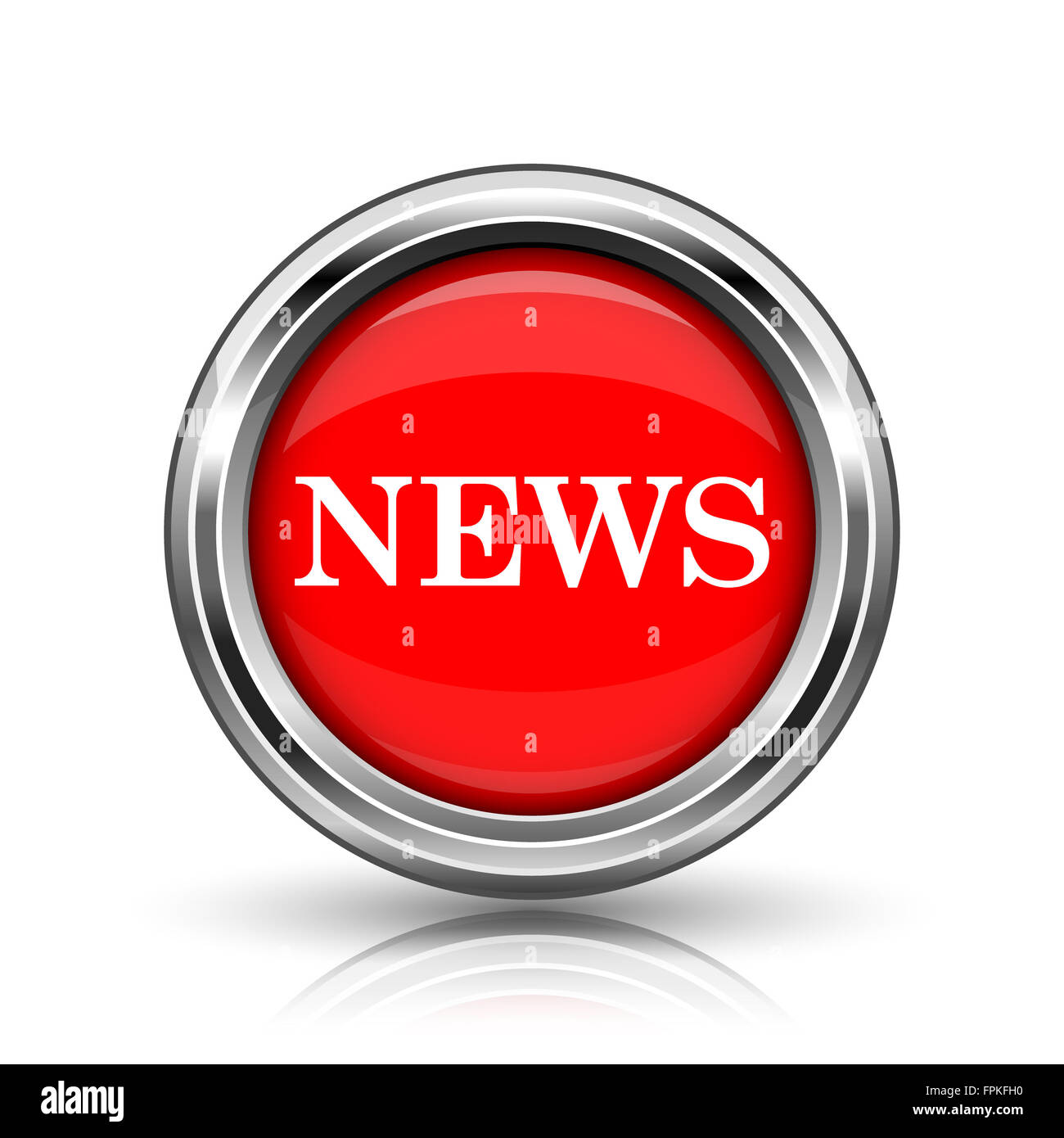 News icon. Shiny glossy internet button on white background Stock Photo ...