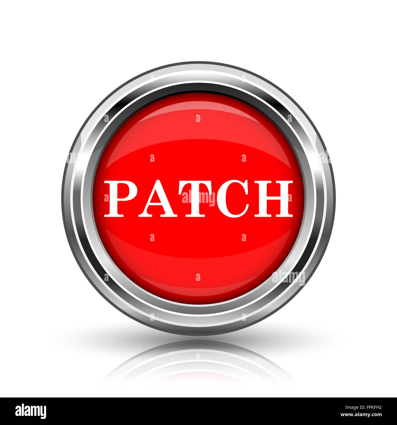 Patch icon. Shiny glossy internet button on white background Stock ...