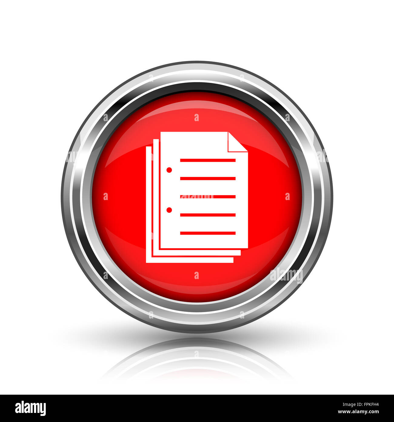 Document icon. Shiny glossy internet button on white background Stock ...