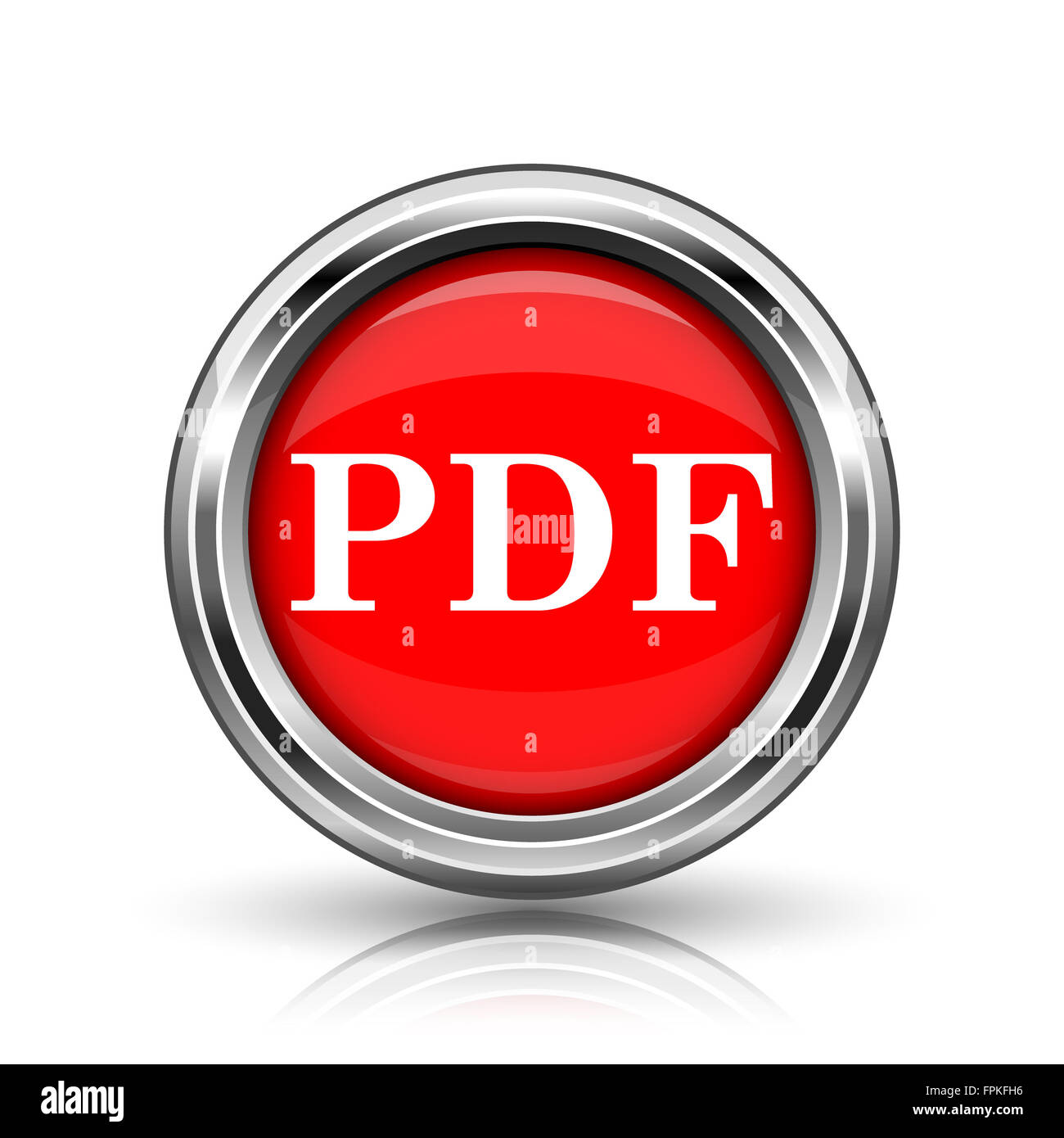 PDF icon. Shiny glossy internet button on white background Stock Photo ...