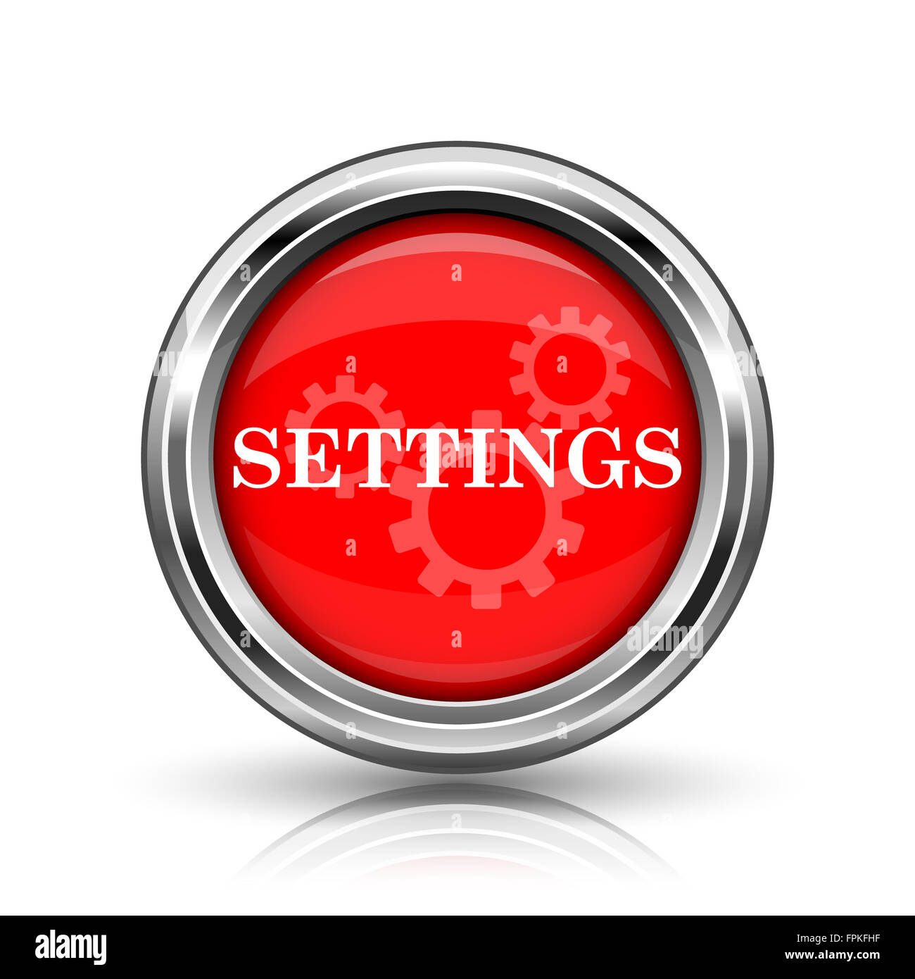 Settings icon. Shiny glossy internet button on white background Stock ...