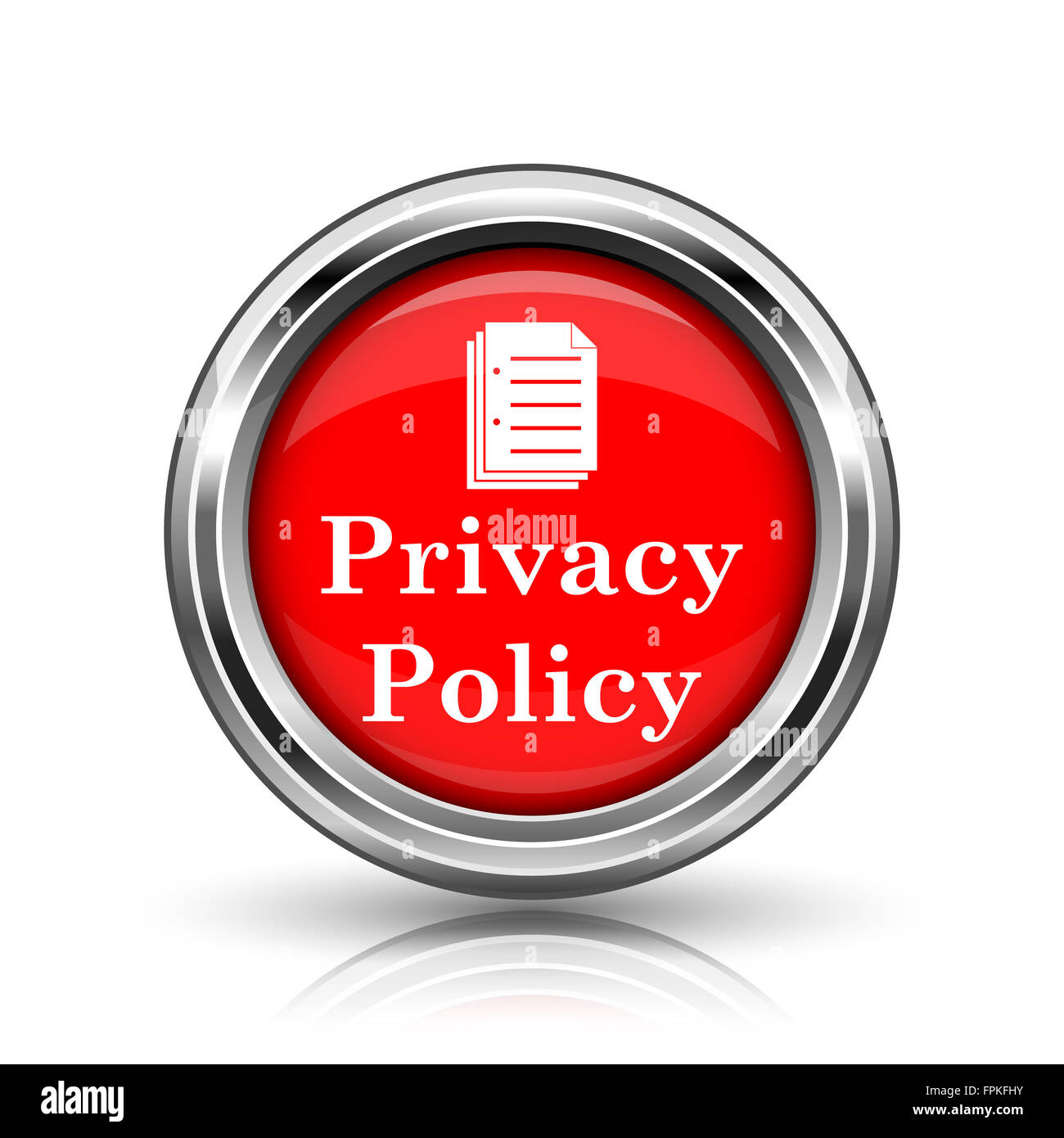 Privacy policy icon. Shiny glossy internet button on white background ...