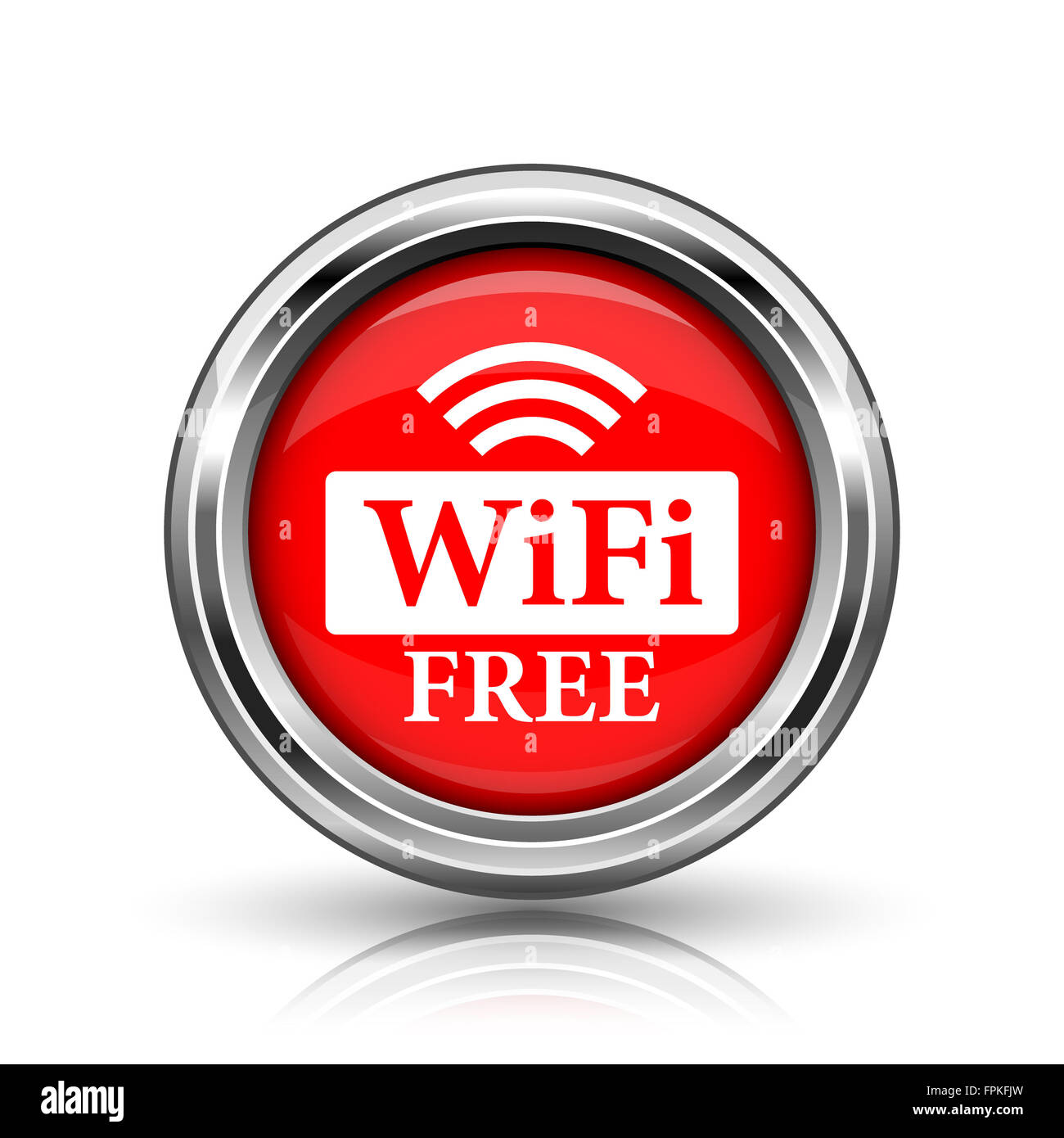 WIFI free icon. Shiny glossy internet button on white background Stock ...