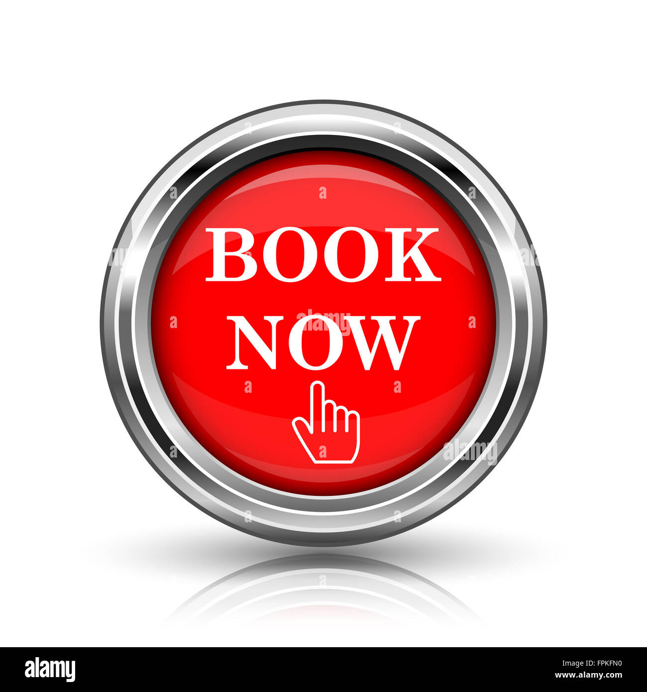 Book now icon. Shiny glossy internet button on white background Stock ...