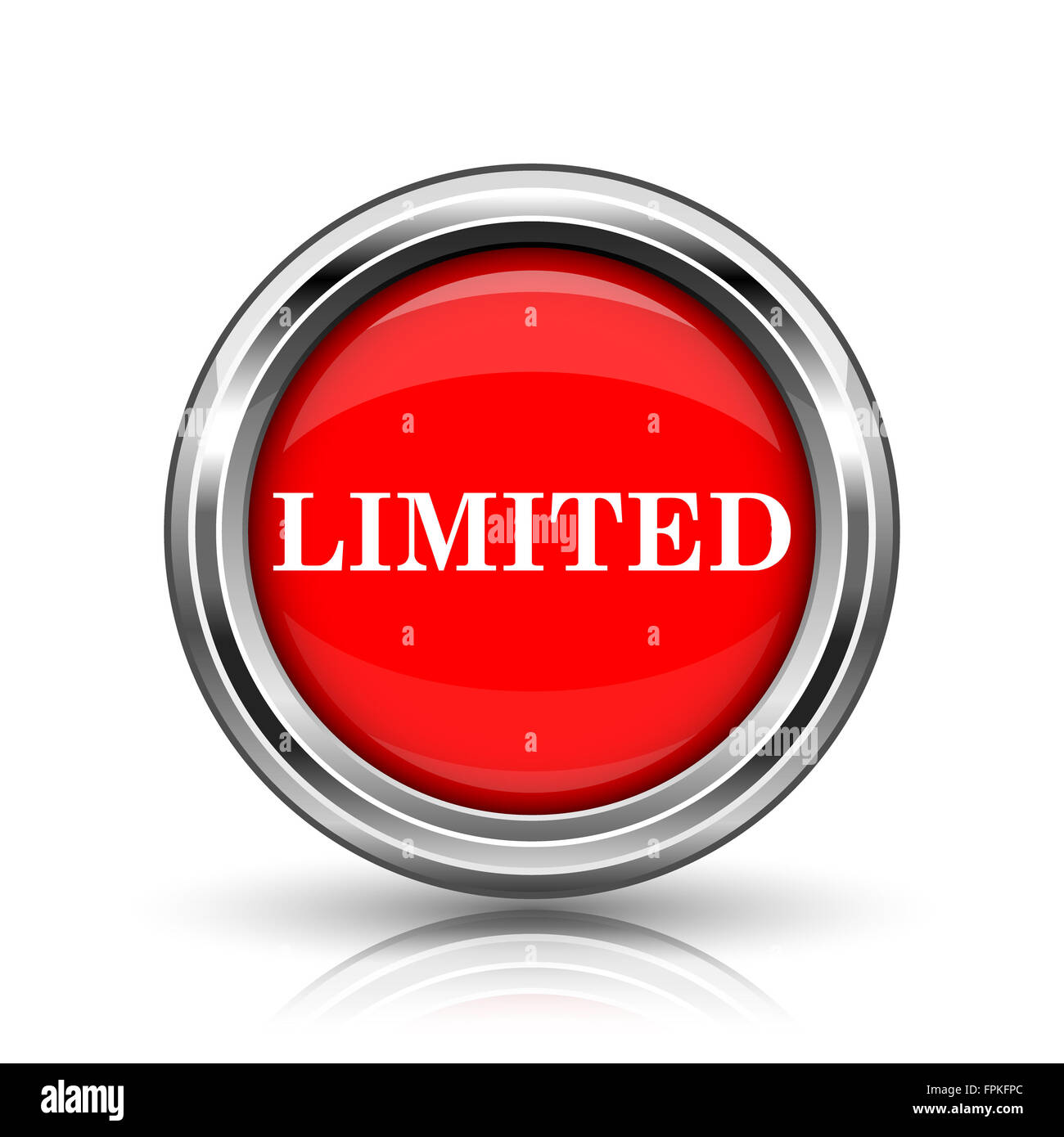 Limited icon. Shiny glossy internet button on white background Stock ...