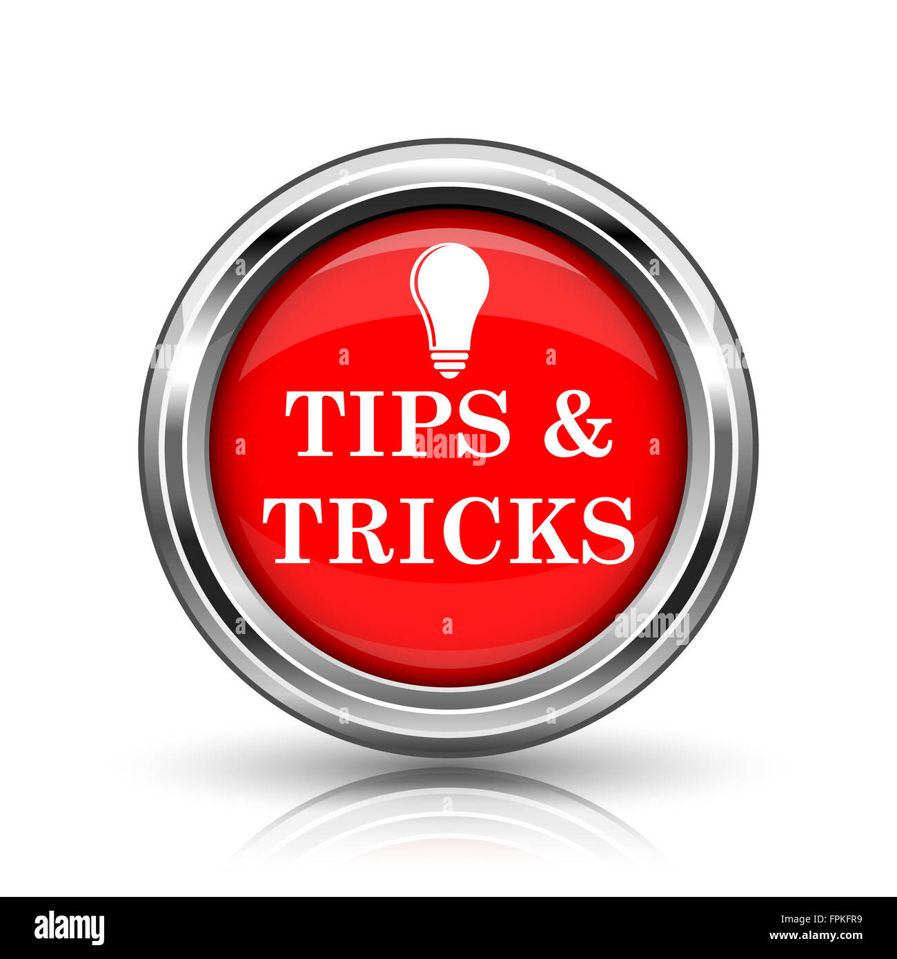 Tips and tricks icon. Shiny glossy internet button on white background ...