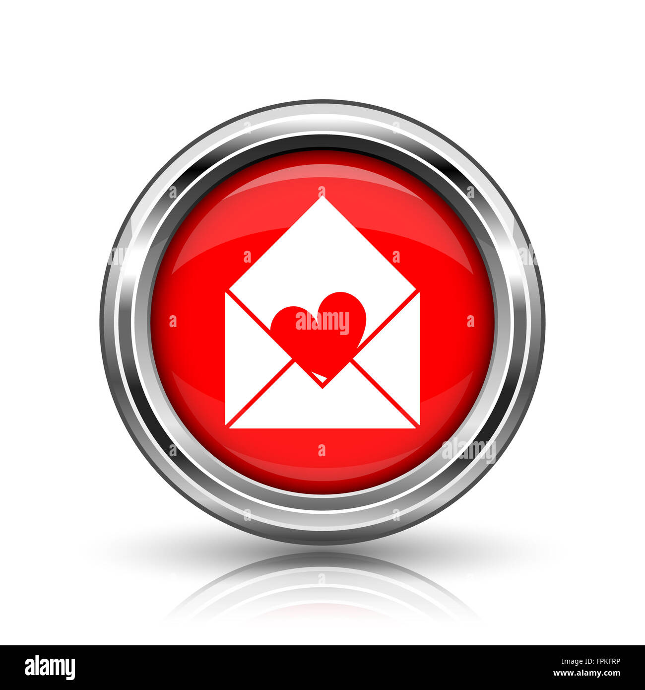 Send love icon. Shiny glossy internet button on white background Stock ...