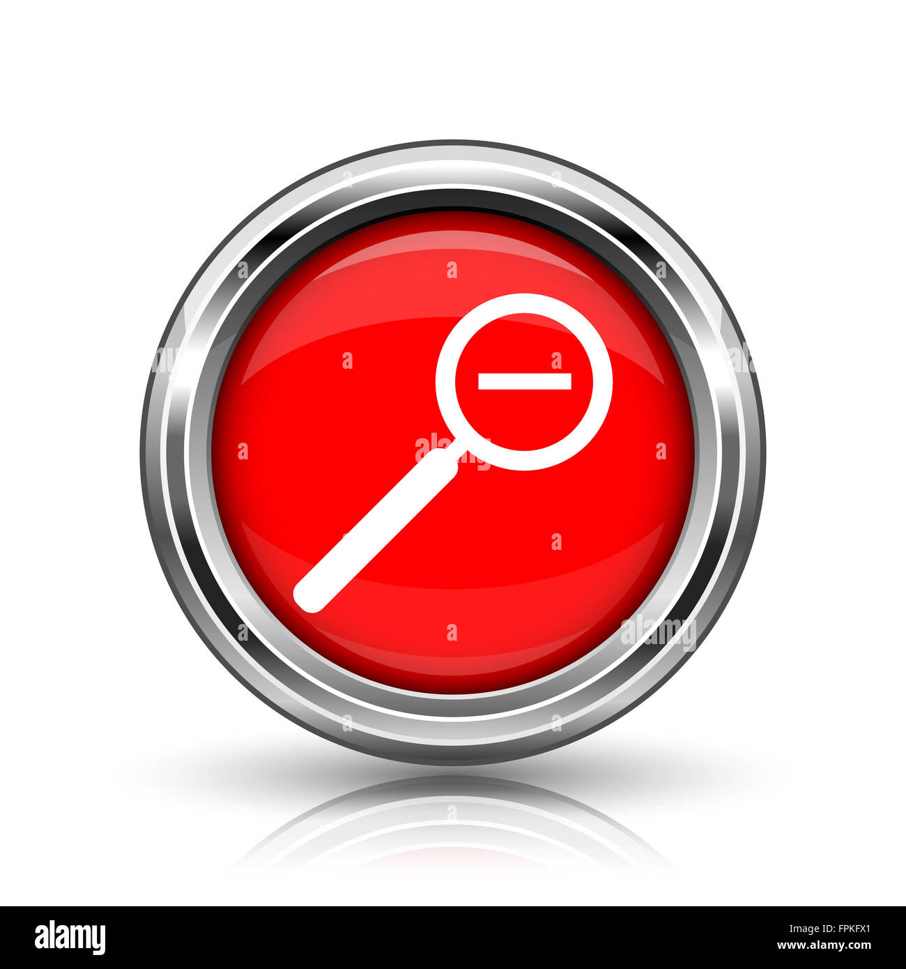 Zoom out icon. Shiny glossy internet button on white background Stock ...