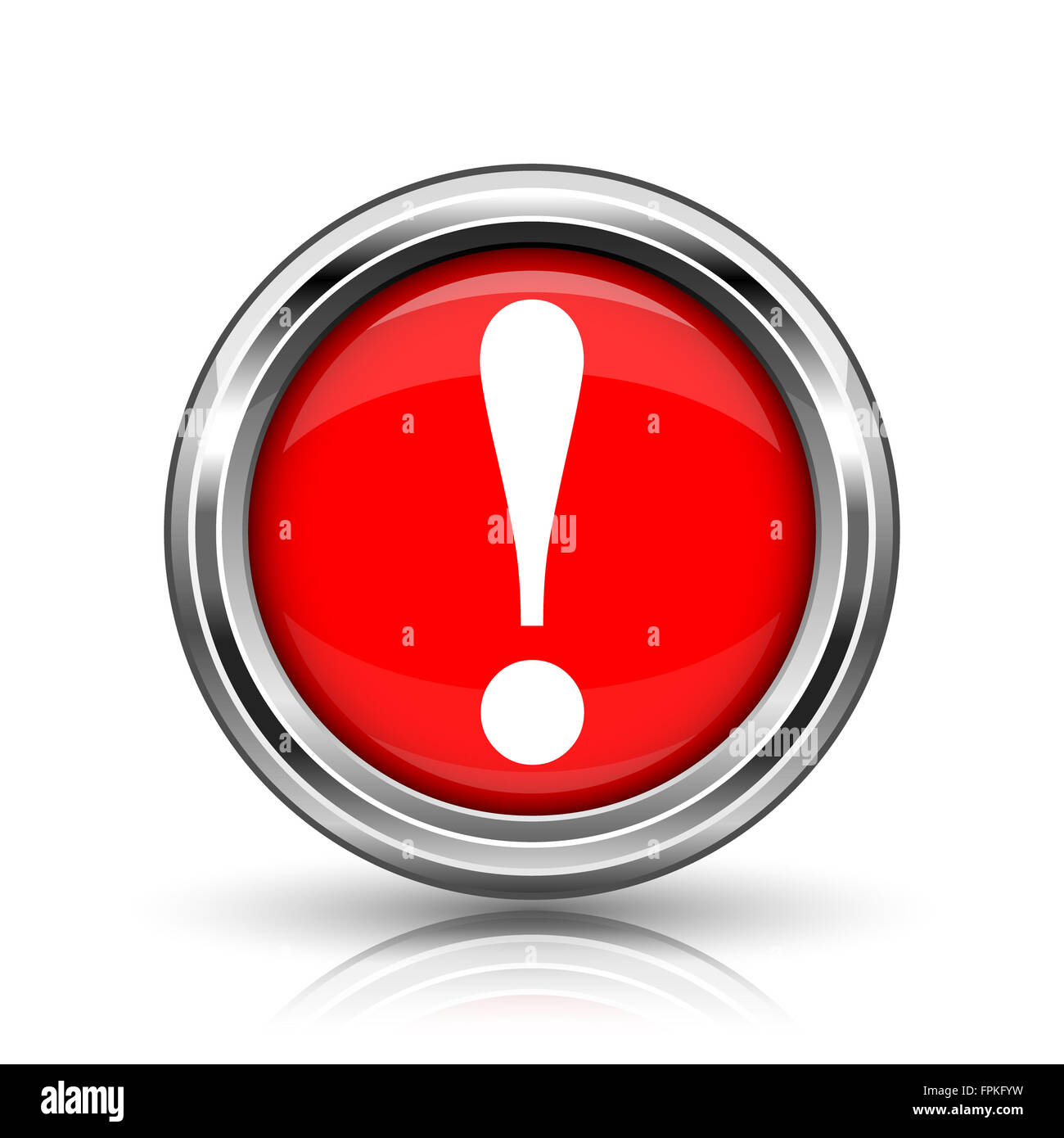 Attention icon. Shiny glossy internet button on white background Stock ...