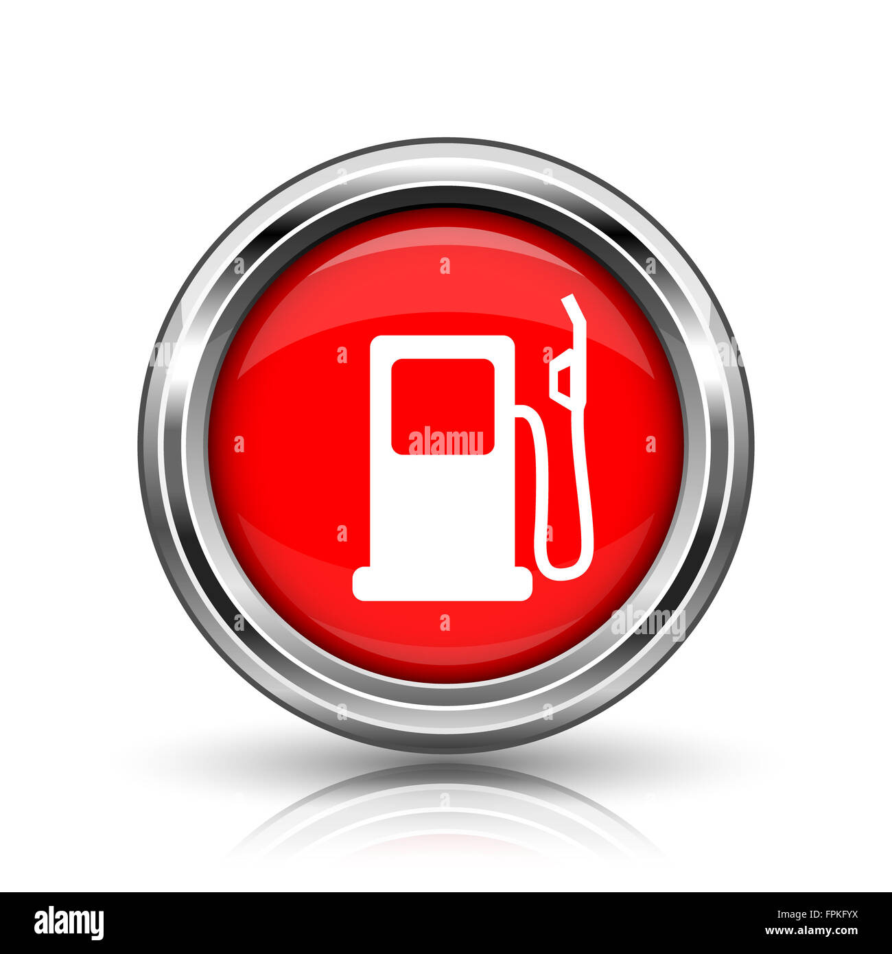 Gas pump icon. Shiny glossy internet button on white background Stock ...