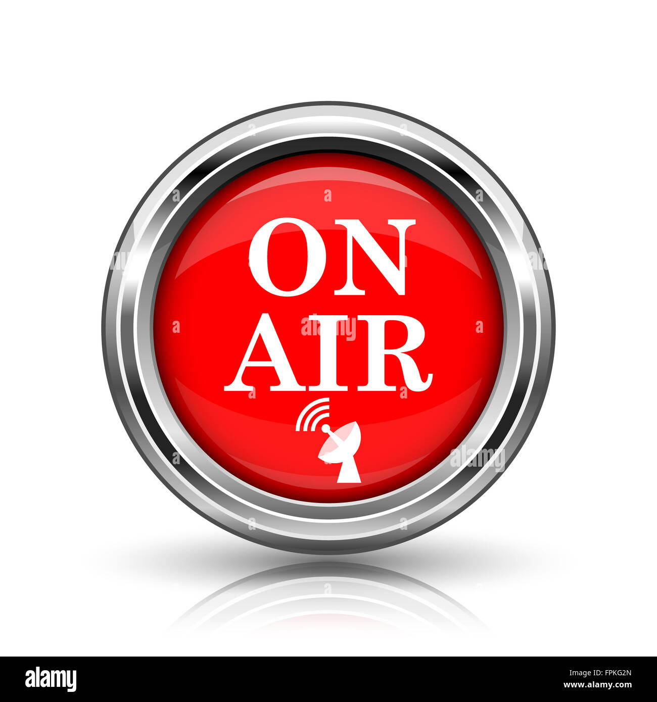 On air icon. Shiny glossy internet button on white background Stock ...