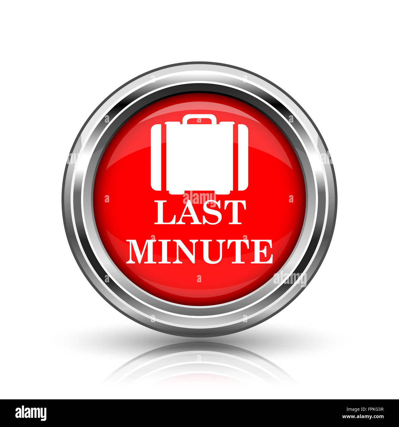 Last minute icon. Shiny glossy internet button on white background ...